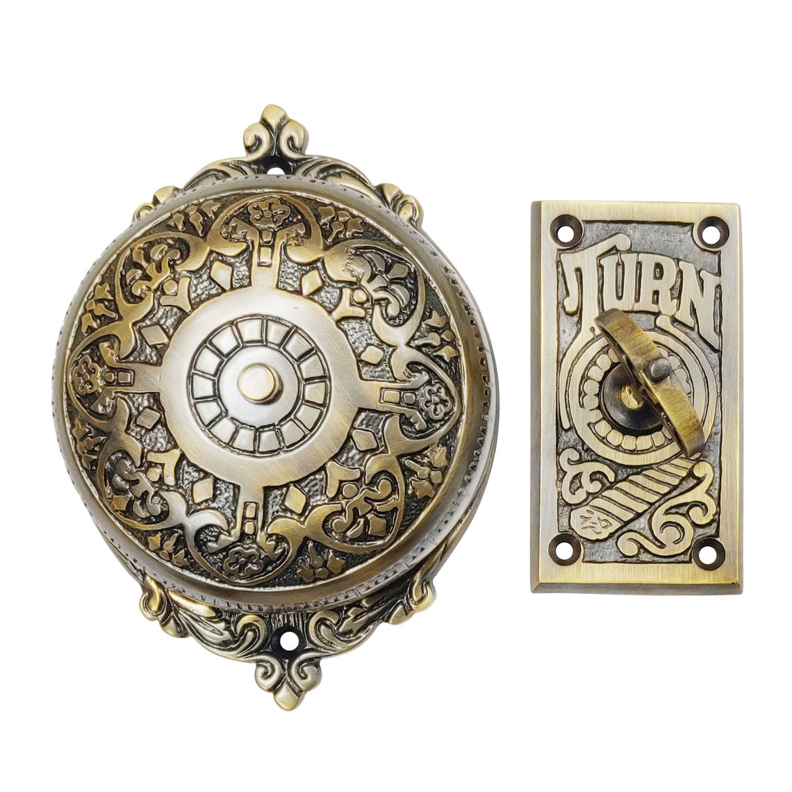 Akatva Vintage Twist Bell With Key Plate Mechanical Doorbell - Etsy