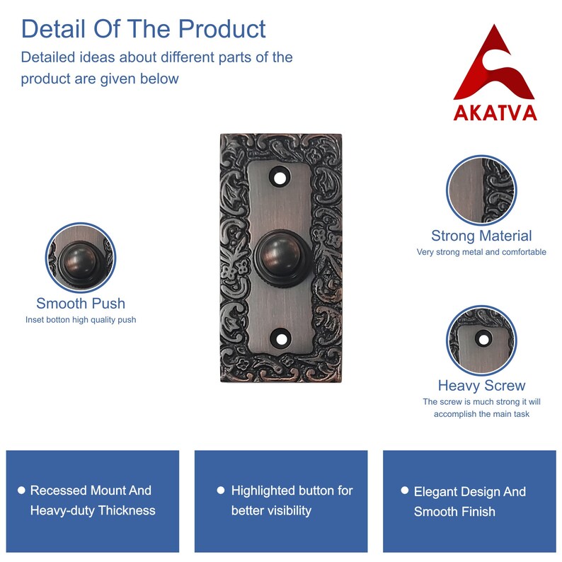 Akatva Decorative Doorbell Button Finest Quality Bell Push - Etsy