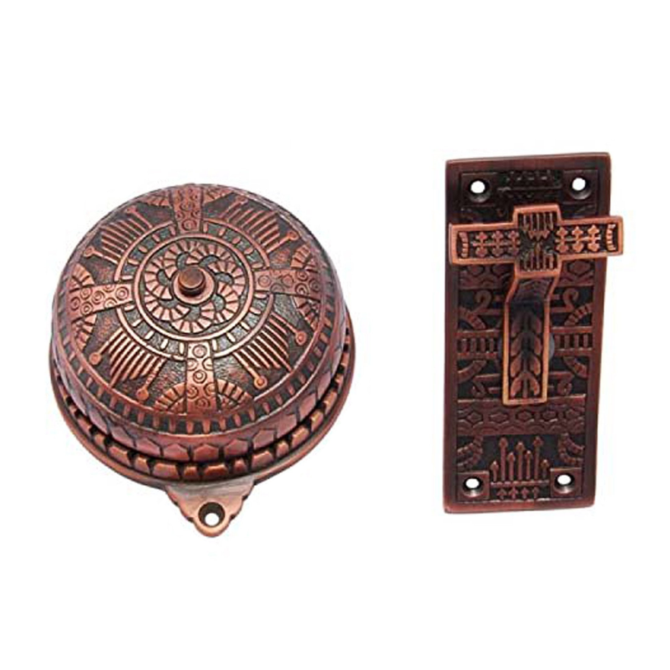 Akatva Vintage Twist Bell With Key Plate Victorian Home - Etsy