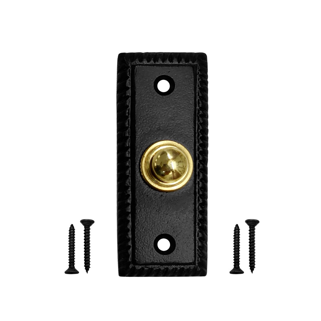 Akatva Cast Iron Decorative Doorbell Button – Black Powder Coated ...