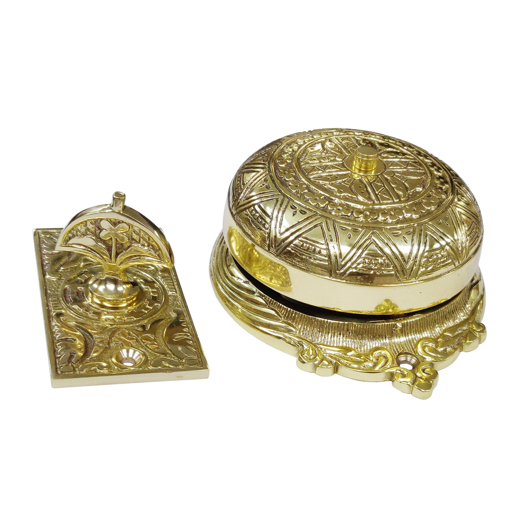 Akatva Vintage Twist Bell With Key Plate Mechanical Doorbell - Etsy