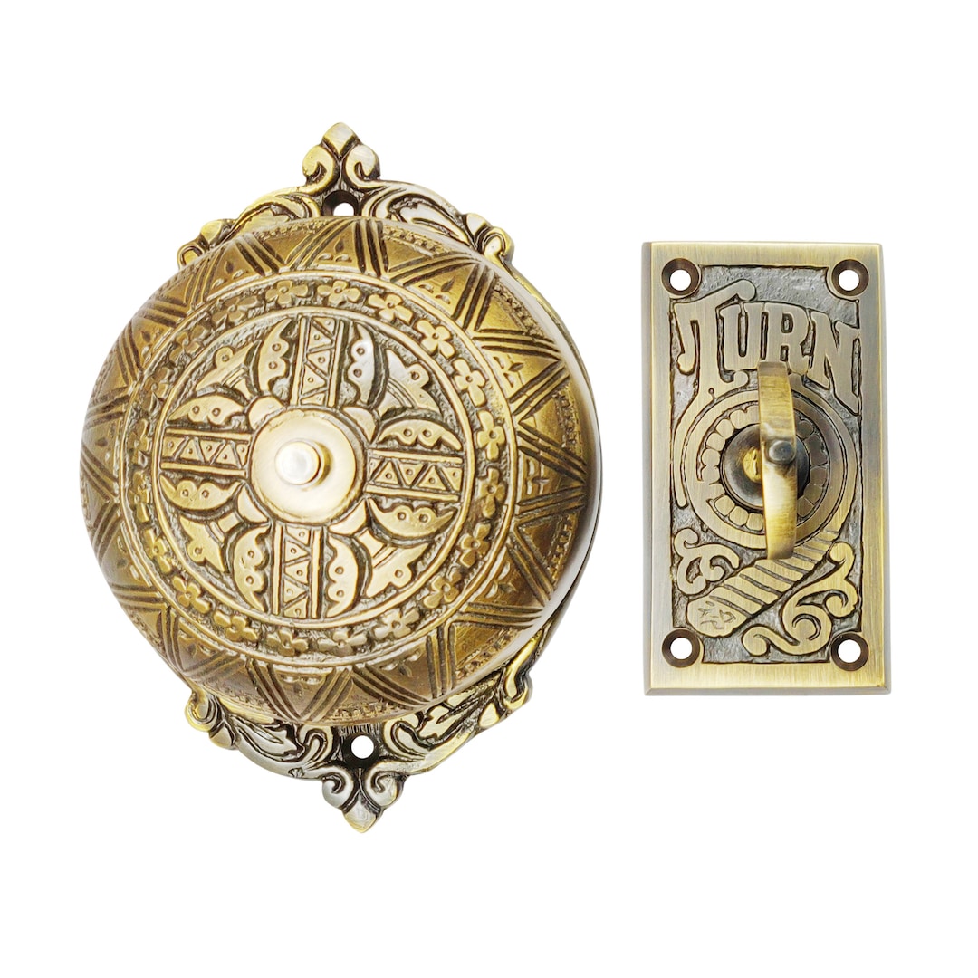 Akatva Vintage Twist Bell With Key Plate – Mechanical Doorbell for Home ...