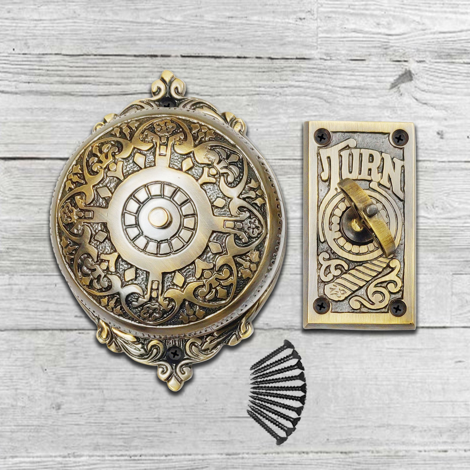 Akatva Vintage Twist Bell With Key Plate Mechanical Doorbell - Etsy