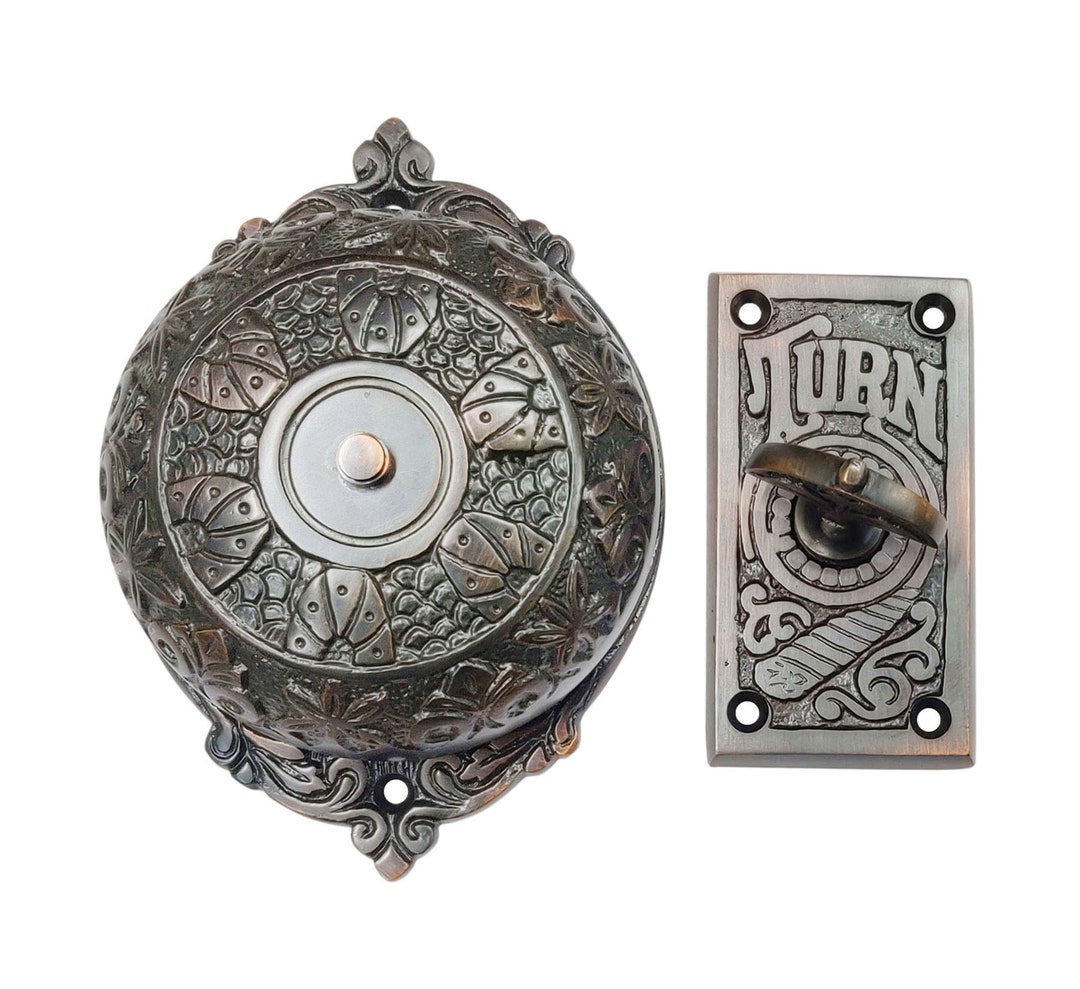 Akatva Vintage Twist Bell With Key Plate – Mechanical Doorbell for Home ...