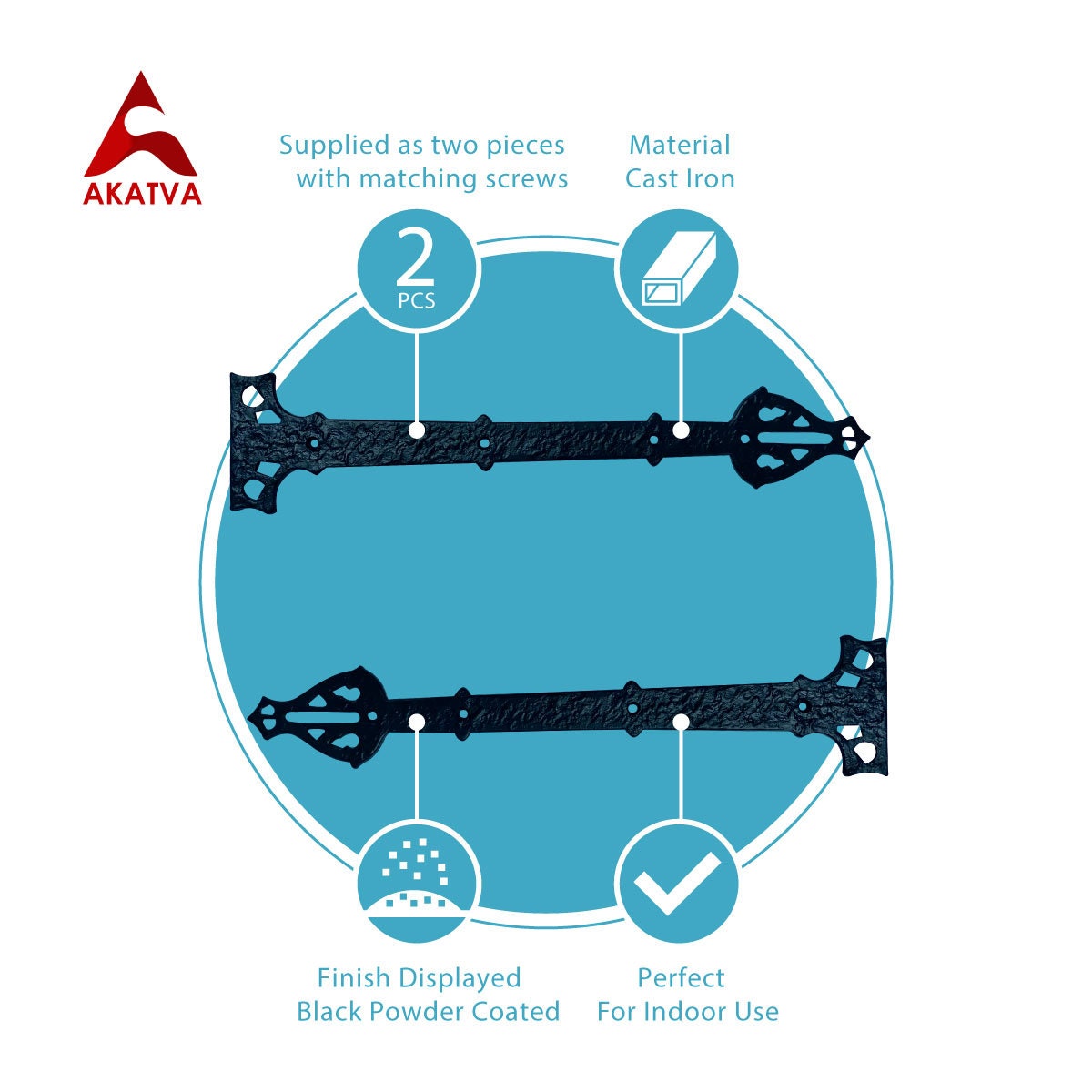 Akatva Dummy Strap Hinge Set 2-piece Heavy Duty Gate Hinges - Etsy