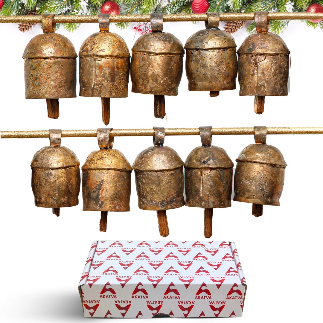 Akatva Christmas Bells for Decoration – Cow Bells for Rustic Christmas ...