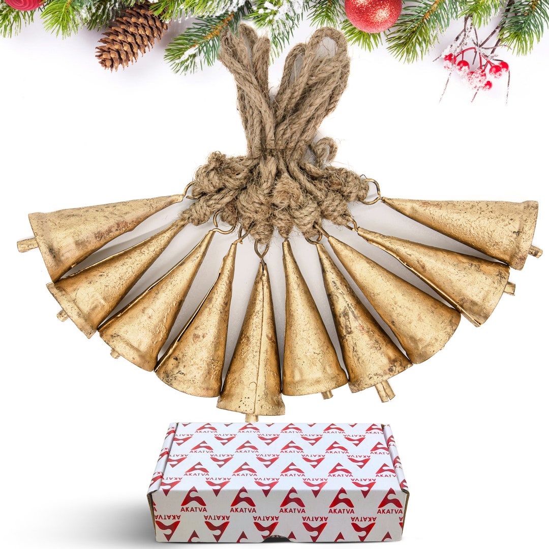 Akatva Christmas Bells for Decoration – Cow Bells for Rustic Christmas ...