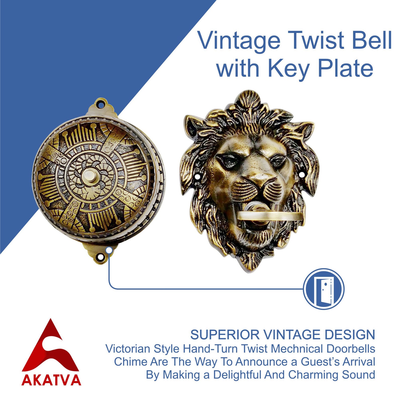 Akatva Vintage Twist Bell With Key Plate Ring Chime - Etsy