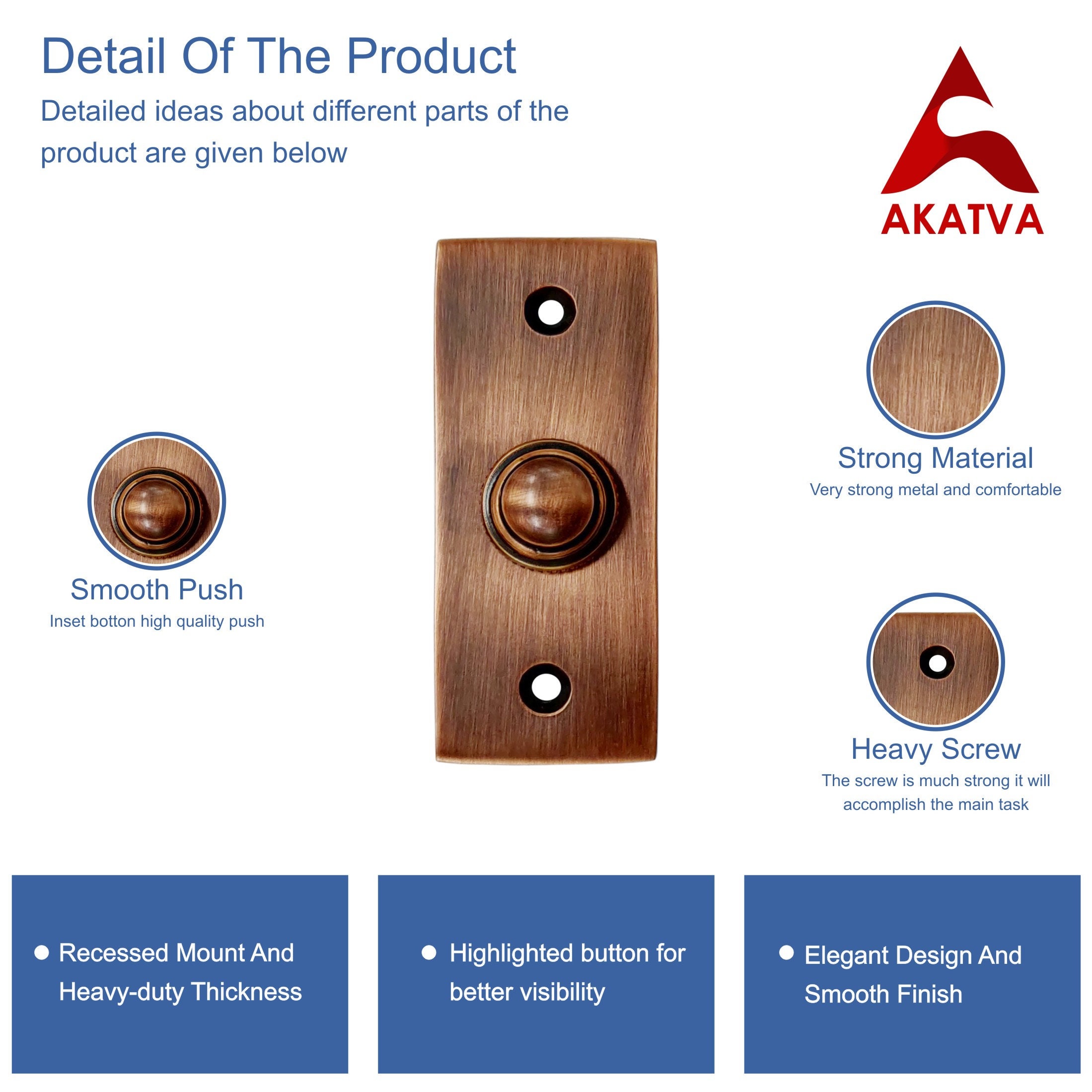 Akatva Decorative Doorbell Button – Finest Quality Bell Push Button ...