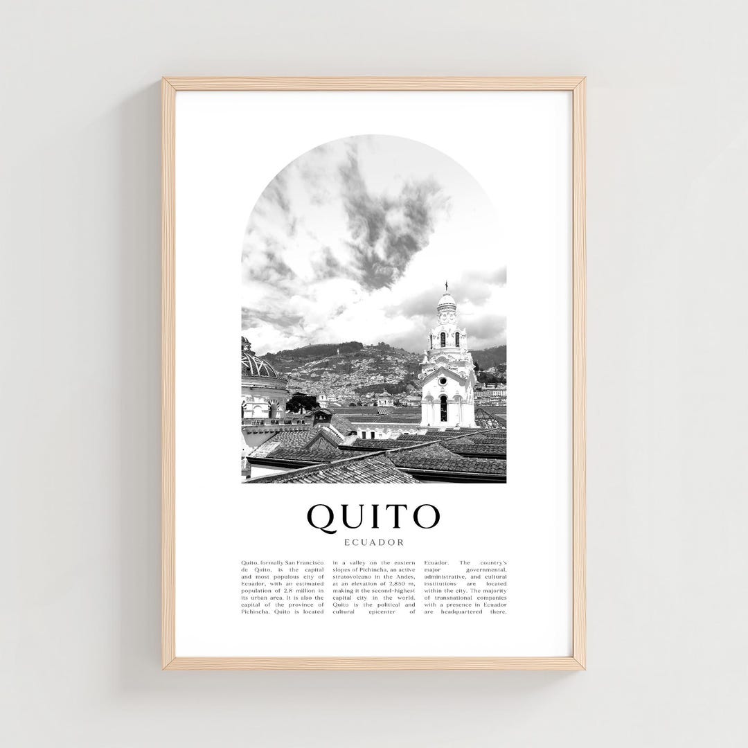 Quito Travel Poster, Quito Print, Quito Wall Art, Travel Print, Ecuador ...