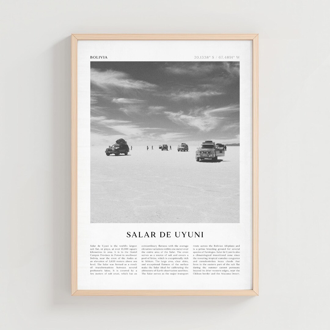 Salar De Uyuni Travel Poster, Salar De Uyuni Vintage Print, Salar De ...