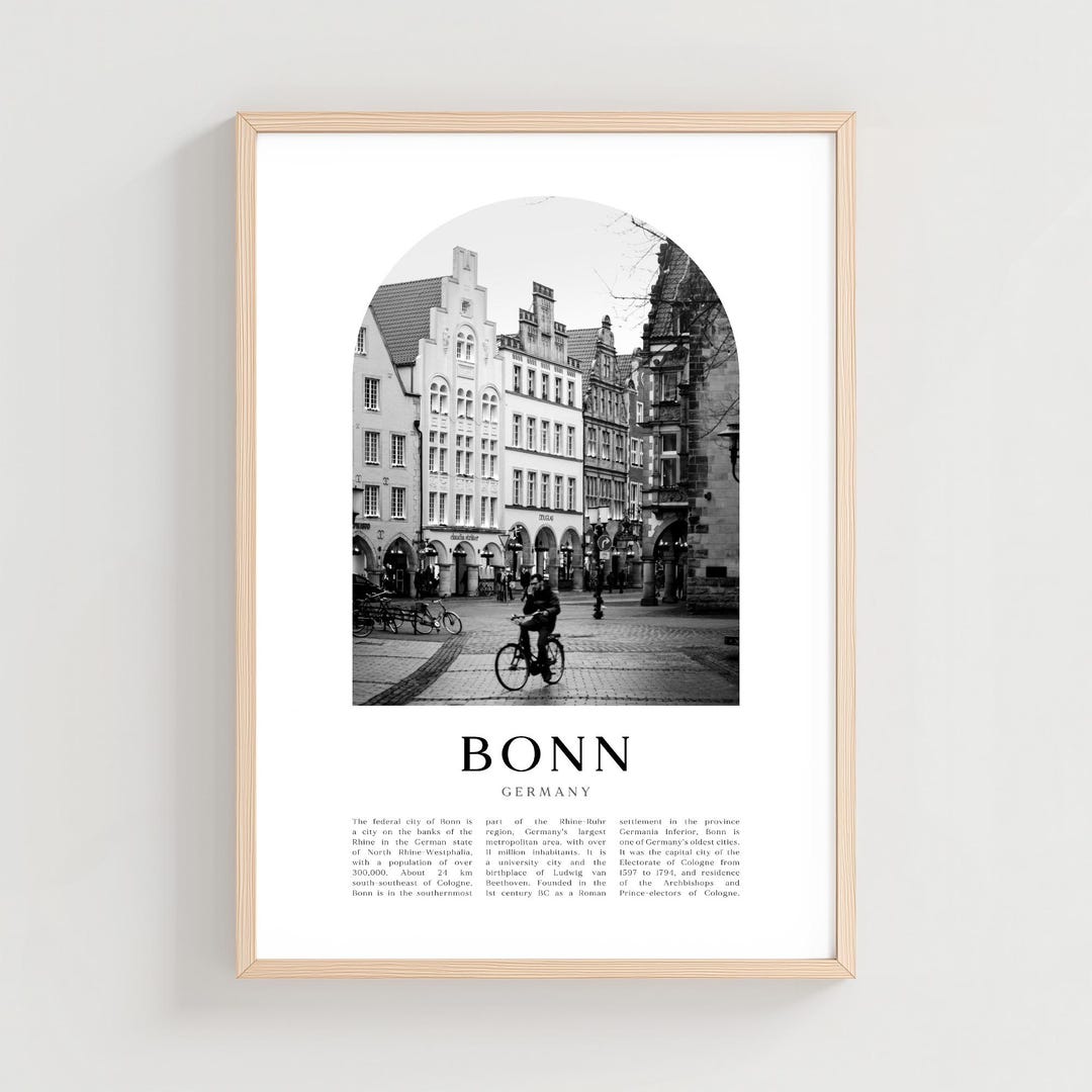 Bonn Travel Poster, Bonn Print, Bonn Wall Art, Travel Print, Germany ...