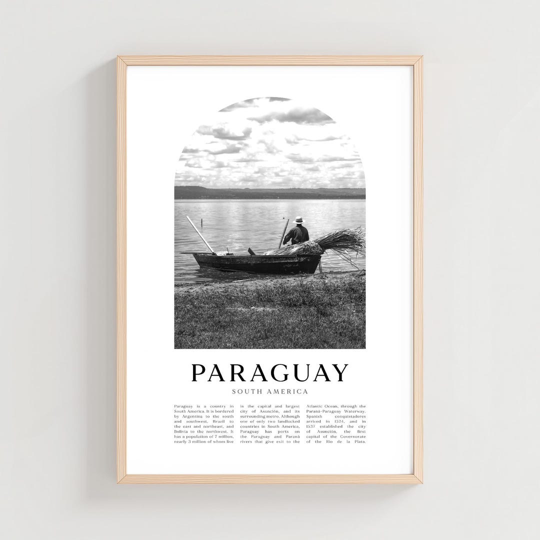 Paraguay Travel Poster, Paraguay Print, Paraguay Wall Art, Travel Print ...
