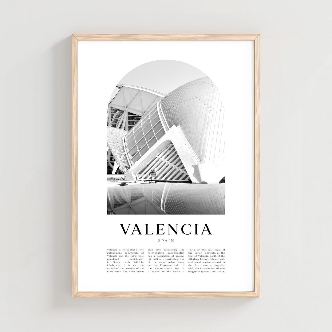 Valencia Travel Poster, Valencia Print, Valencia Wall Art, Travel Print ...