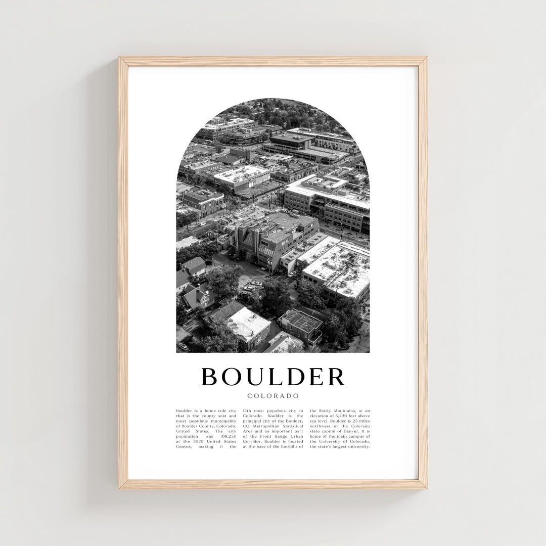 Boulder Travel Poster, Boulder Print, Boulder Wall Art, Travel Print ...