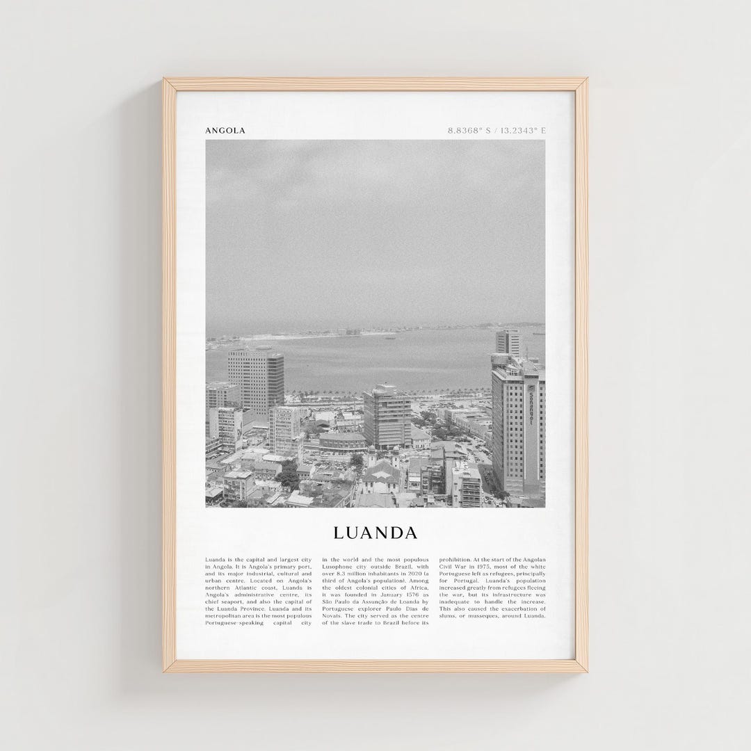 Luanda Travel Poster, Luanda Vintage Print, Luanda Wall Art, Angola ...