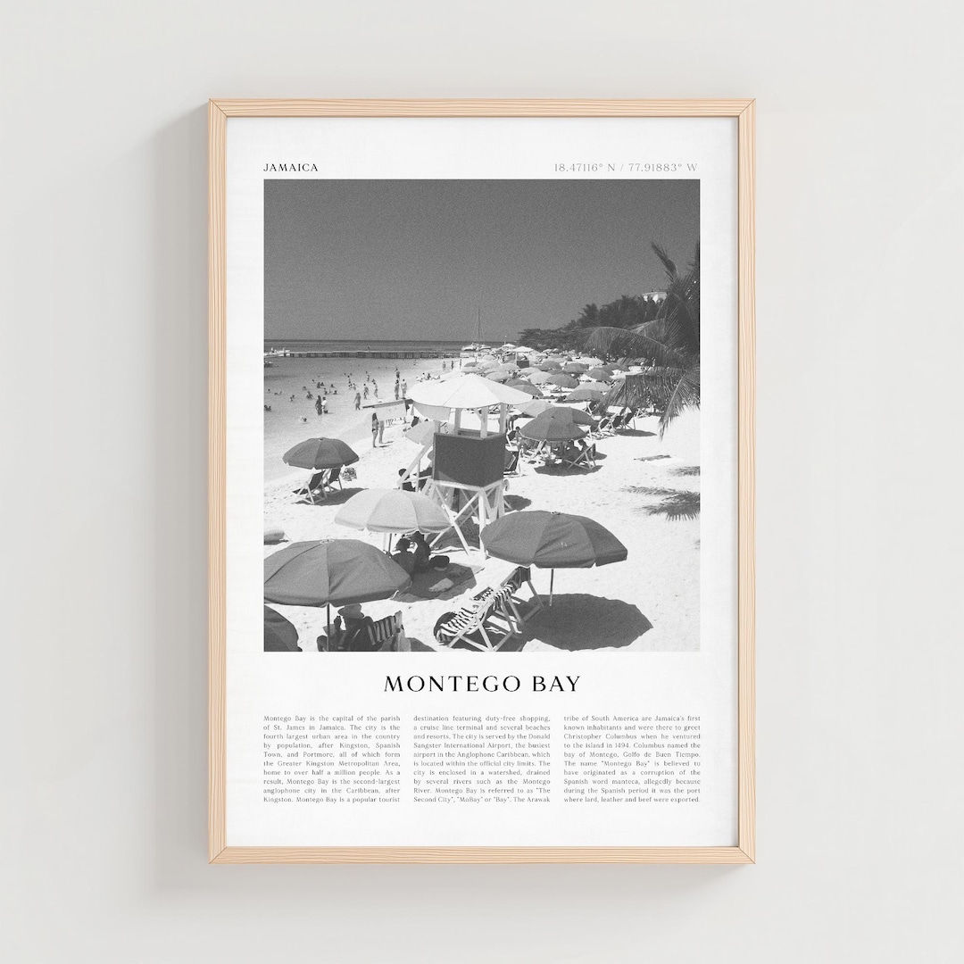 Montego Bay Travel Poster, Montego Bay Vintage Print, Montego Bay Wall ...
