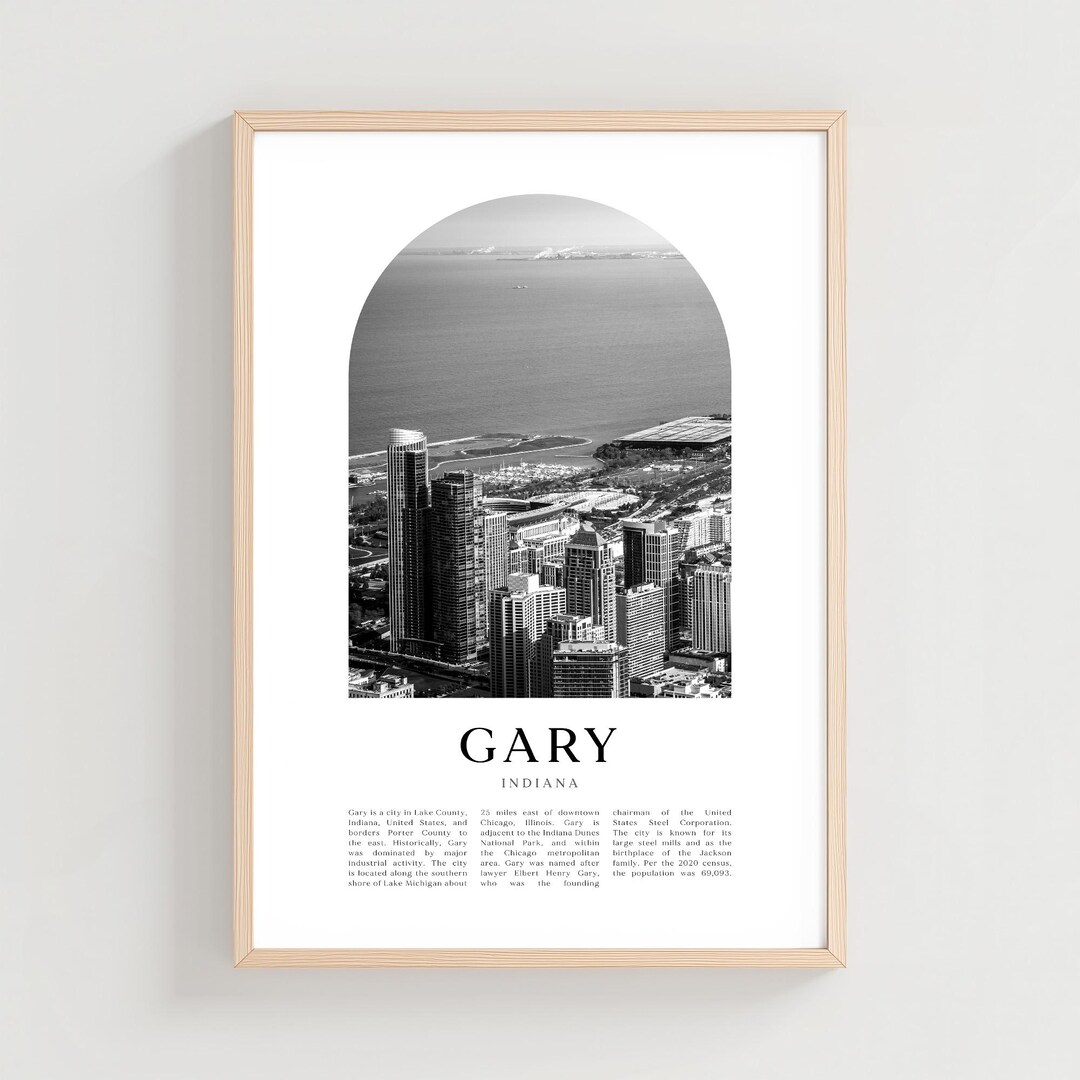 Gary Travel Poster, Gary Print, Gary Wall Art, Travel Print, Indiana ...
