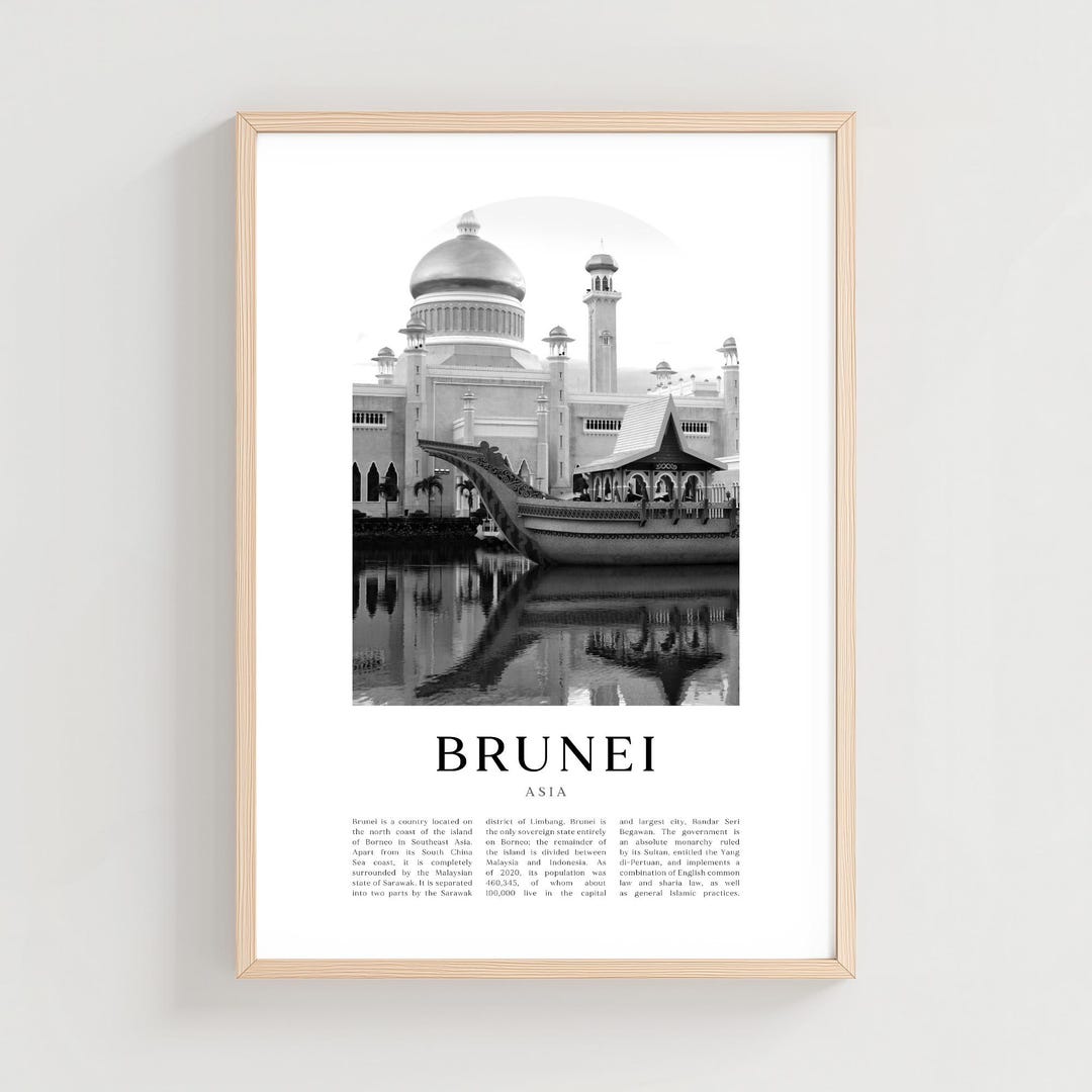 Brunei Travel Poster, Brunei Print, Brunei Wall Art, Travel Print, Asia ...