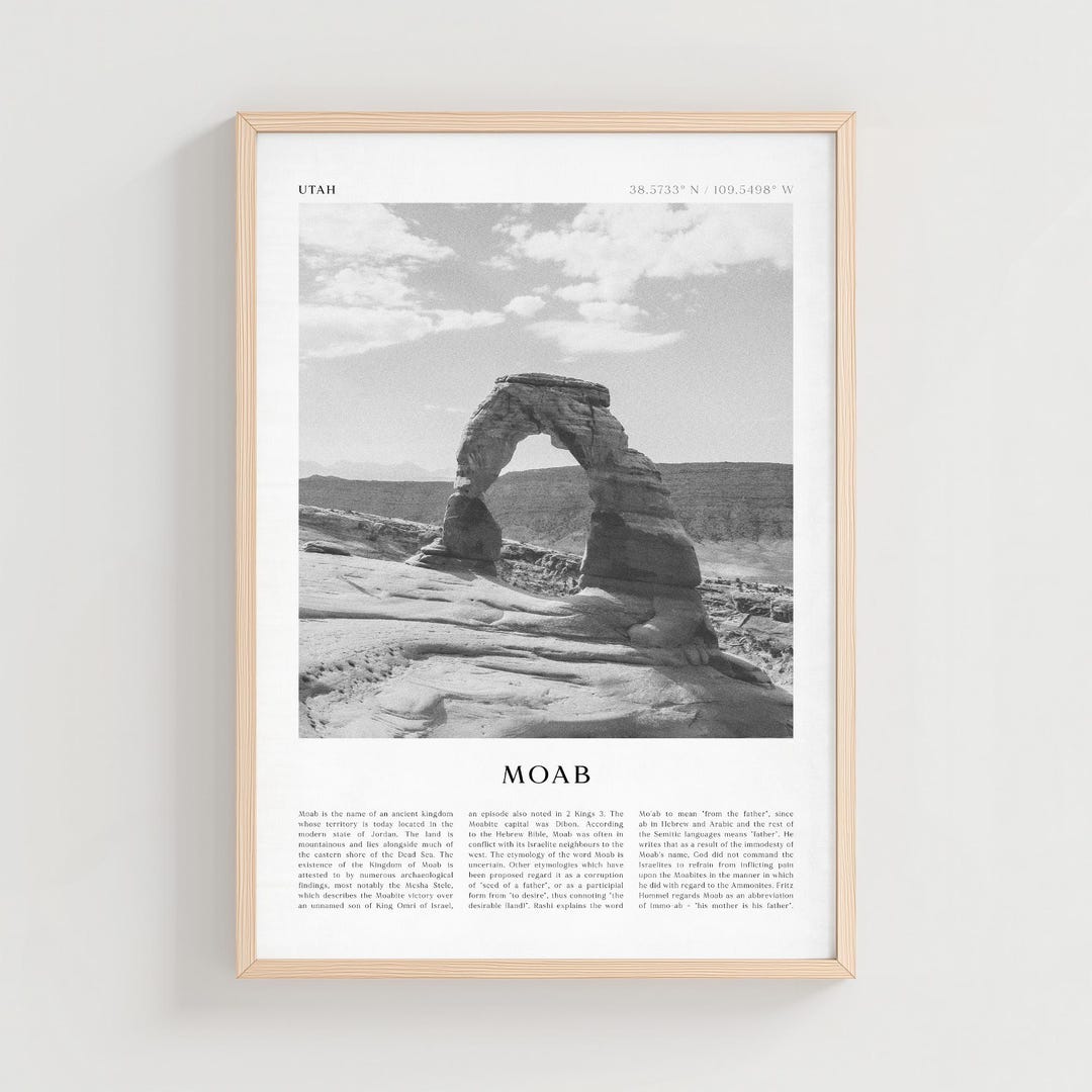 Moab Travel Poster, Moab Vintage Print, Moab Wall Art, Utah Retro City ...