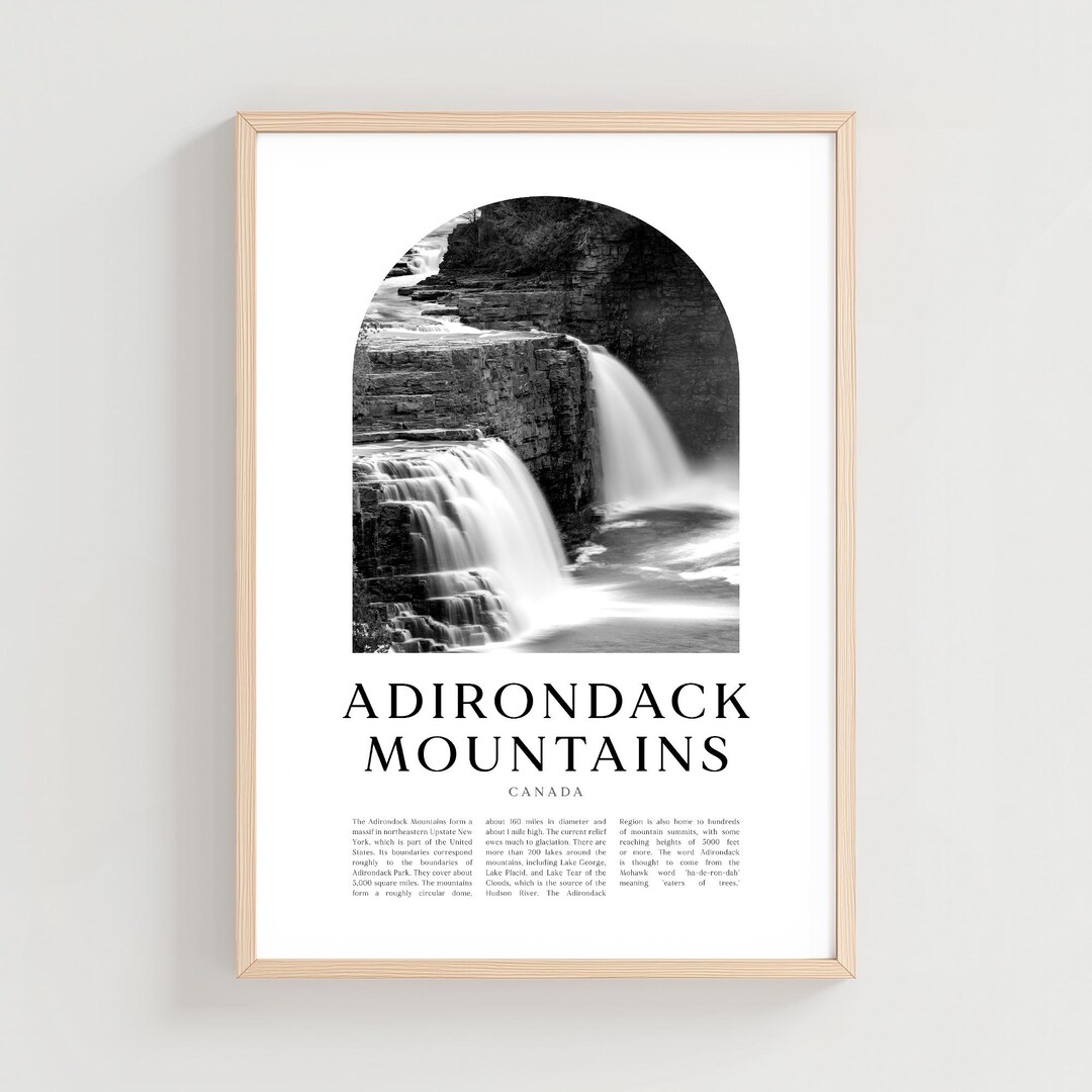 Adirondack Mountains Travel Poster, Adirondacks Print, Adirondacks Wall ...