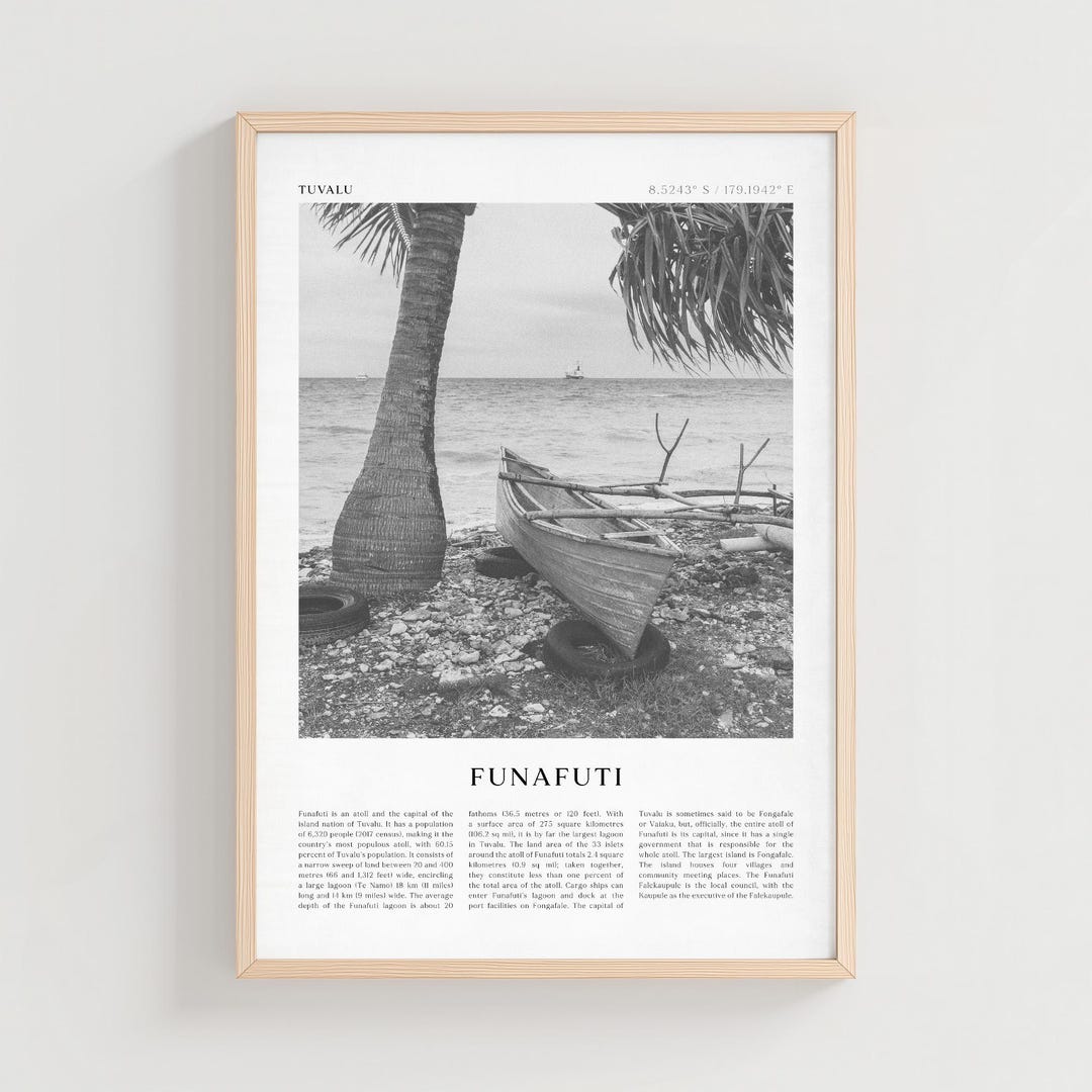Funafuti Travel Poster, Funafuti Vintage Print, Funafuti Wall Art ...