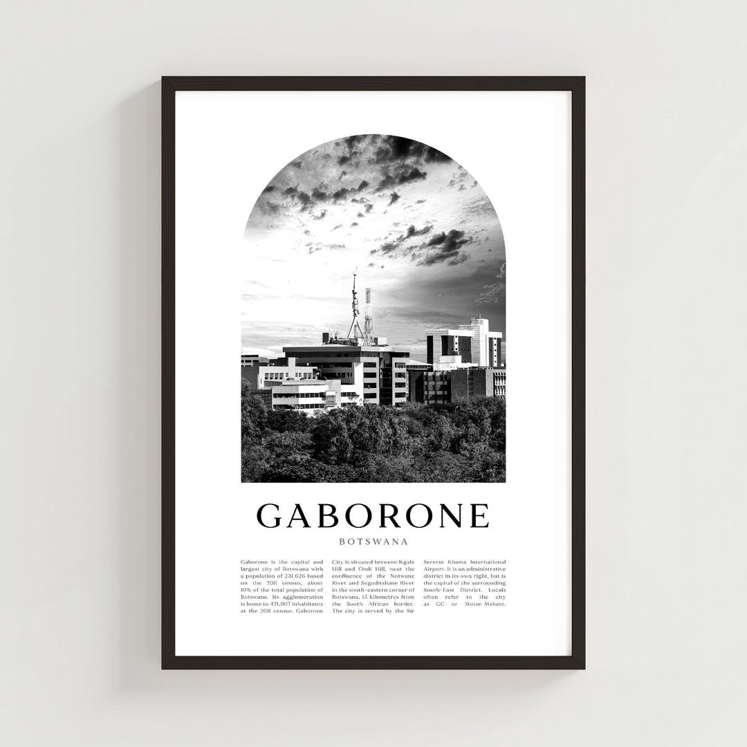 Gaborone Travel Poster, Gaborone Print, Gaborone Wall Art, Travel Print ...