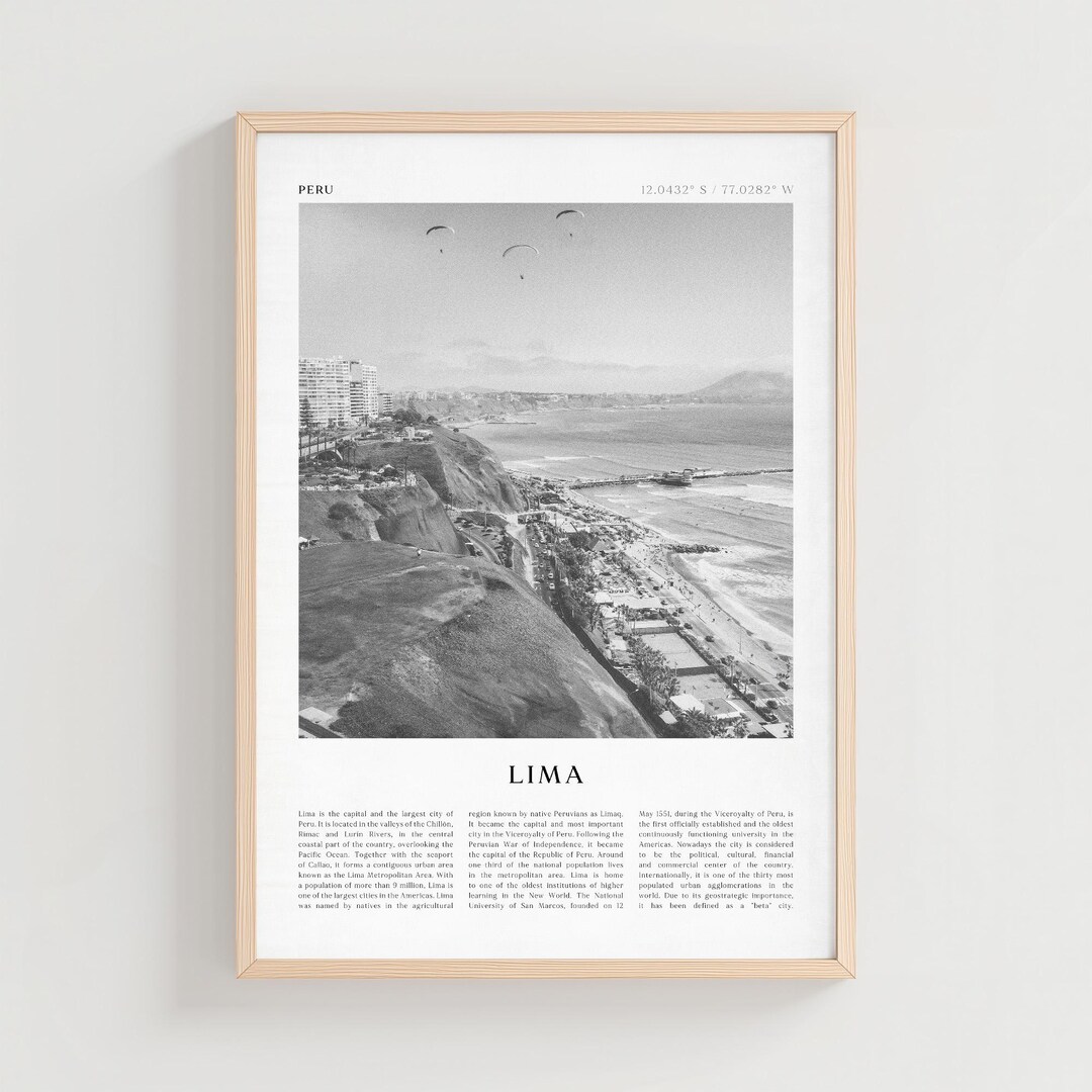 Lima Travel Poster, Lima Vintage Print, Lima Wall Art, Peru Retro City ...