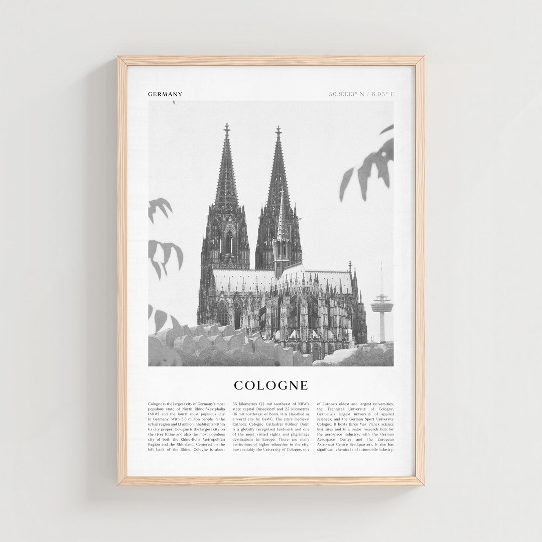 Cologne Travel Poster, Cologne Vintage Print, Cologne Wall Art, Germany ...