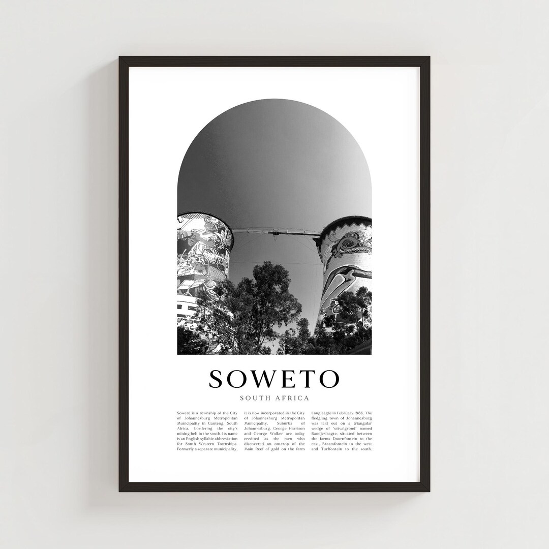 Soweto Travel Poster, Soweto Print, Soweto Wall Art, Travel Print ...