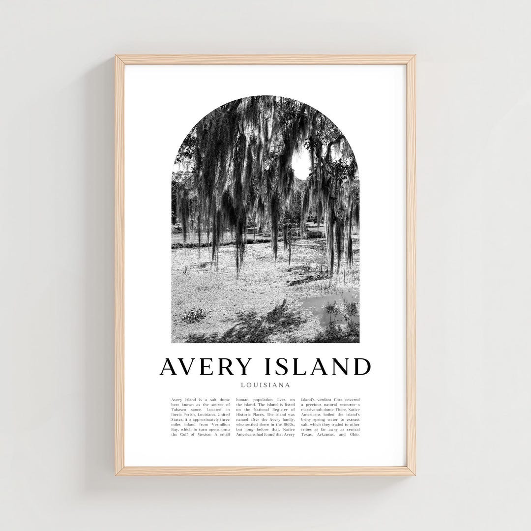 Avery Island Travel Poster, Avery Print, Avery Wall Art, Travel Print ...