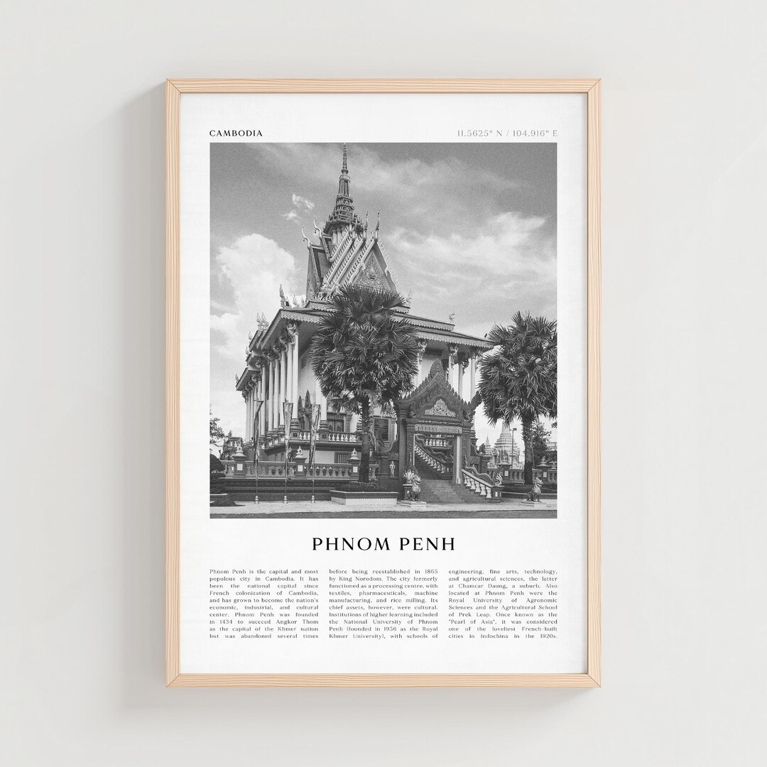 Phnom Penh Travel Poster, Phnom Penh Vintage Print, Phnom Penh Wall Art ...