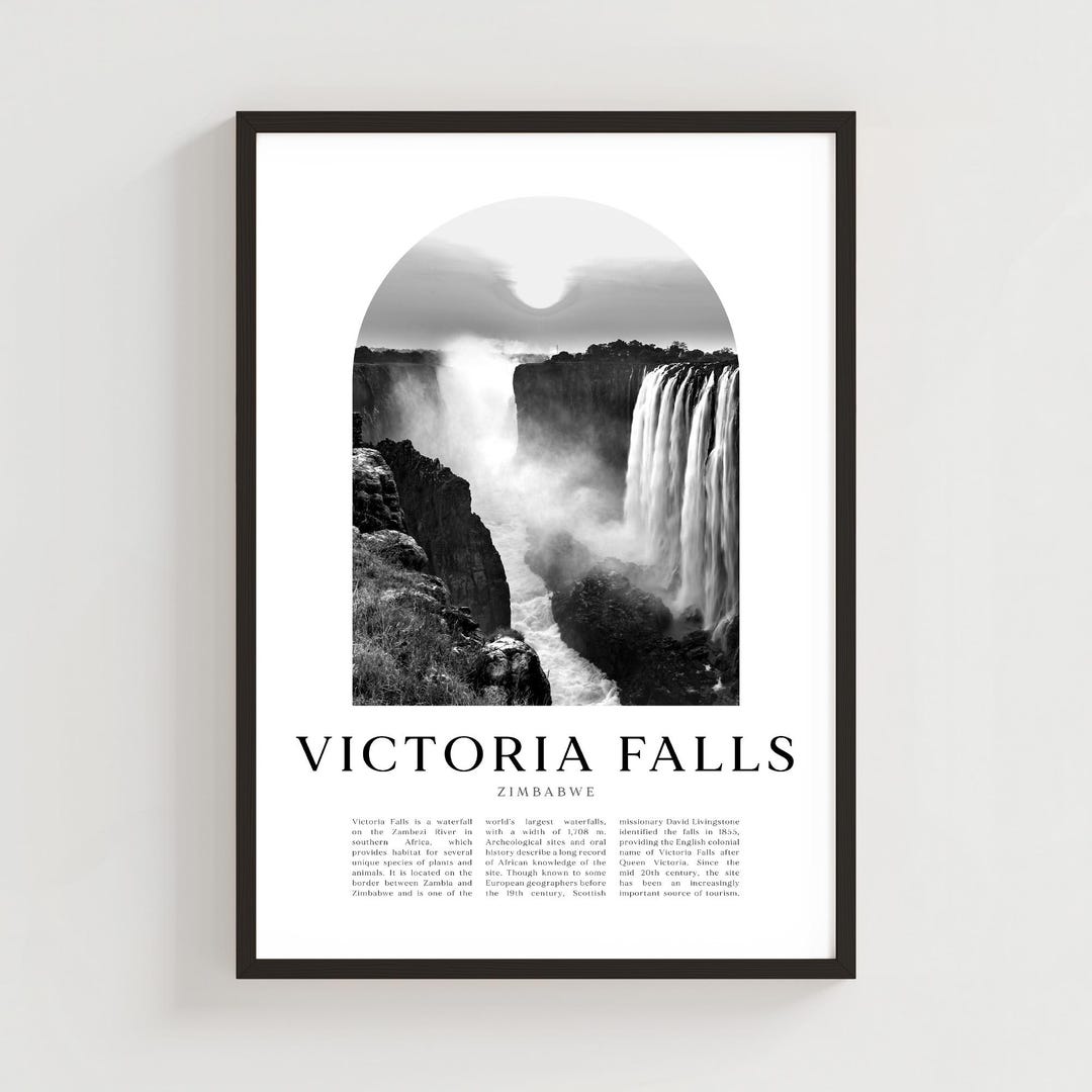 Victoria Falls Travel Poster, Victoria Falls Print, Victoria Falls Wall ...