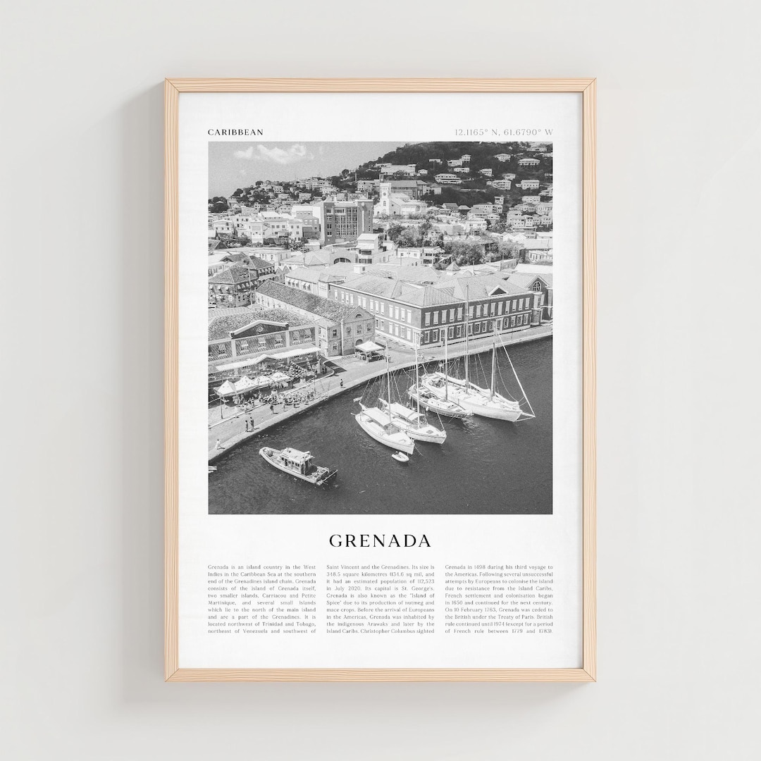 Grenada Travel Poster, Grenada Vintage Print, Grenada Wall Art ...