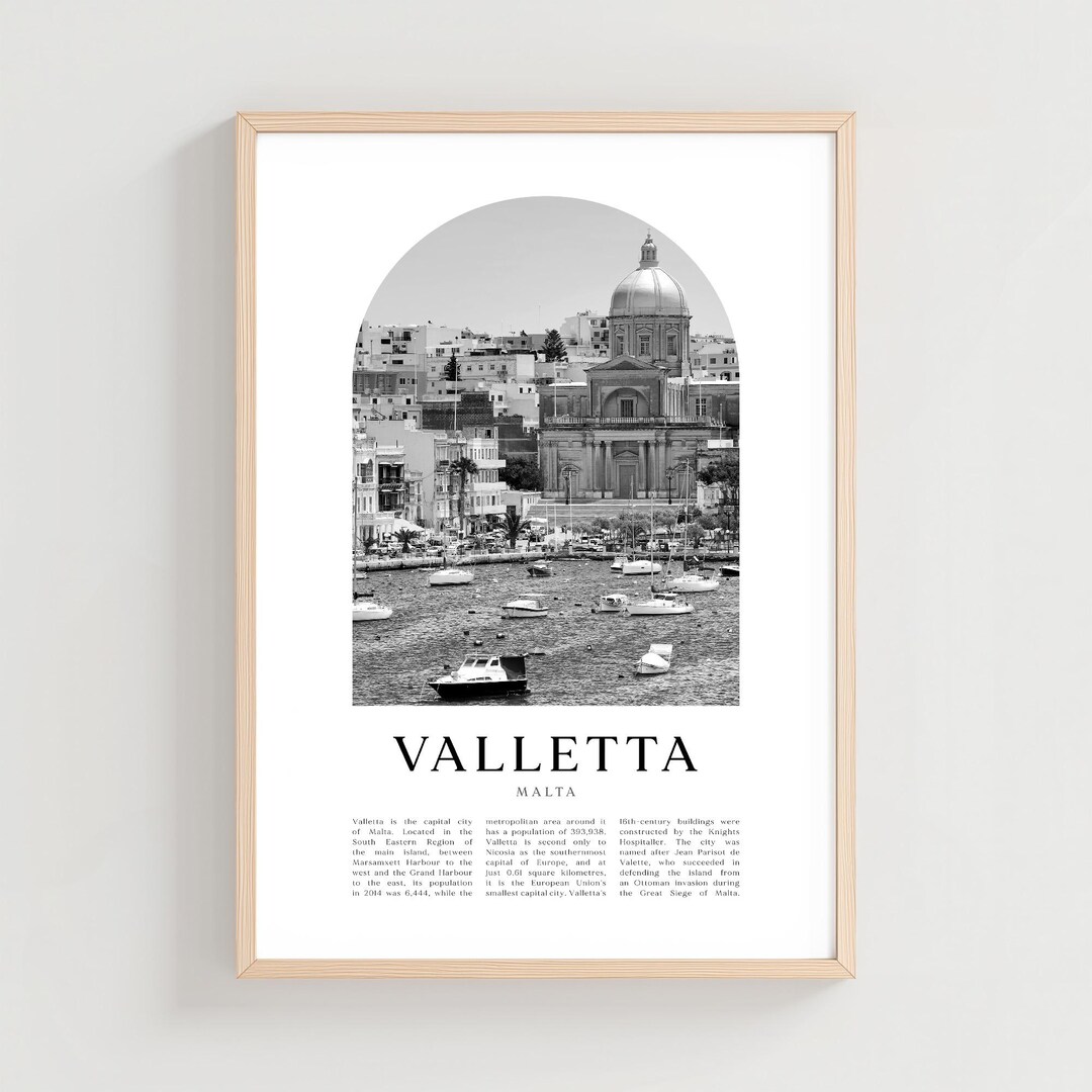 Valletta Travel Poster, Valletta Print, Valletta Wall Art, Travel Print ...