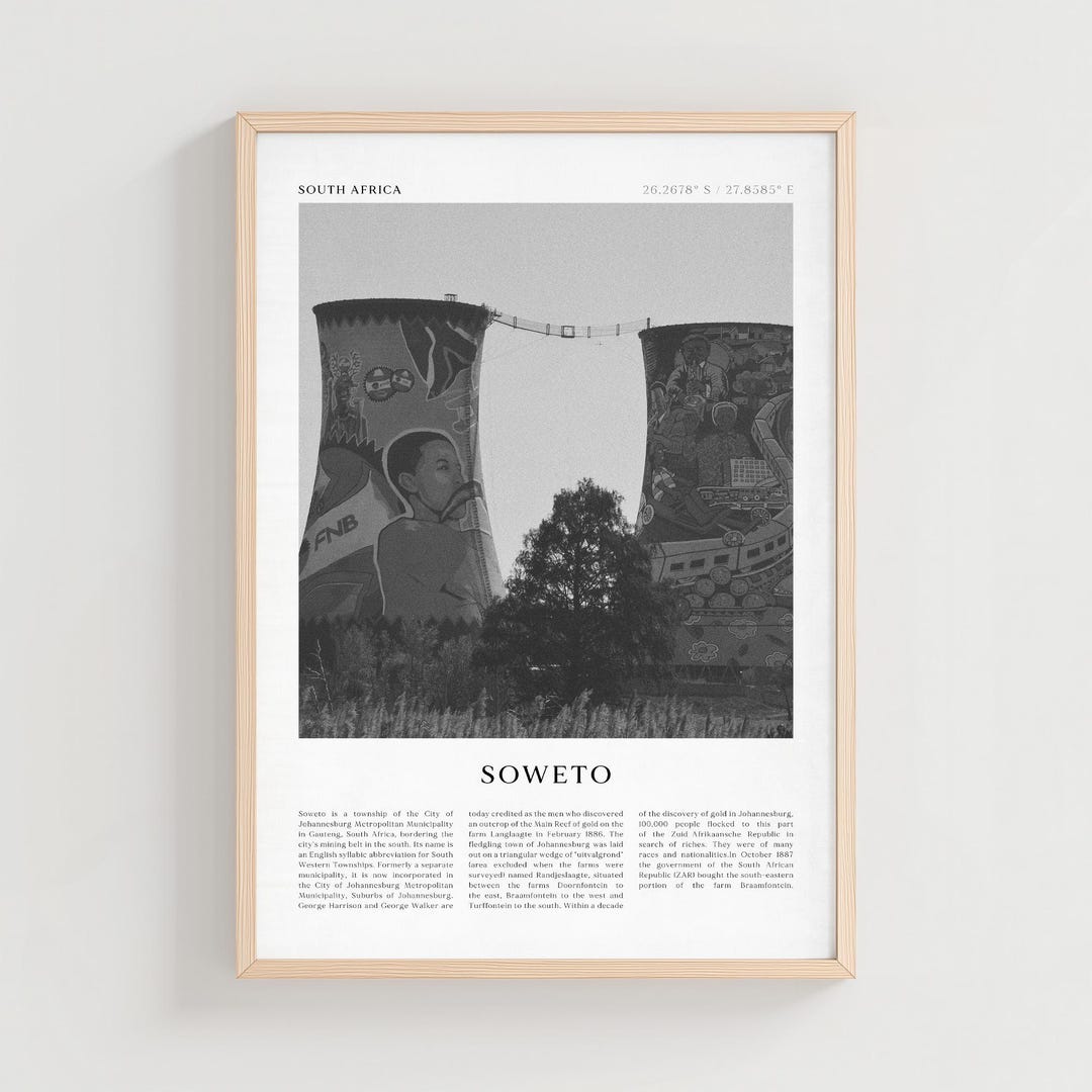 Soweto Travel Poster, Soweto Vintage Print, Soweto Wall Art, South ...