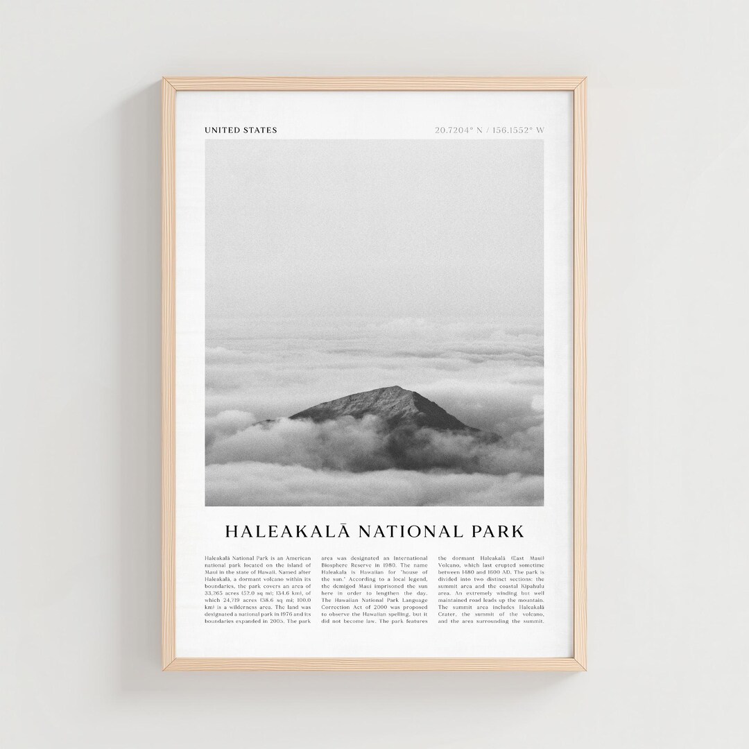 Haleakalā National Park Travel Poster, Haleakalā Vintage Print ...