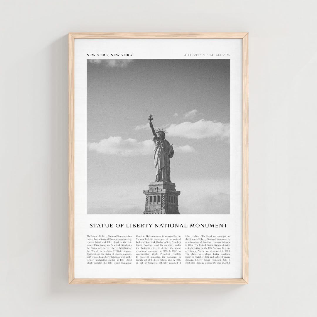 Statue of Liberty National Monument Travel Poster, Statue of Liberty ...