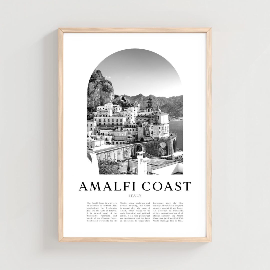 Amalfi Coast Travel Poster, Amalfi Coast Print, Amalfi Coast Wall Art, Travel Print, Italy City ...