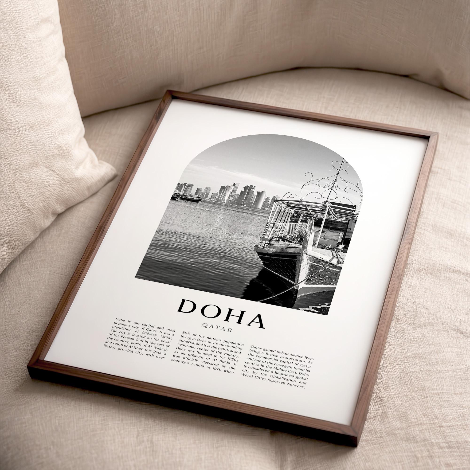 Doha Travel Poster, Doha Print, Doha Wall Art, Travel Print, Qatar City ...