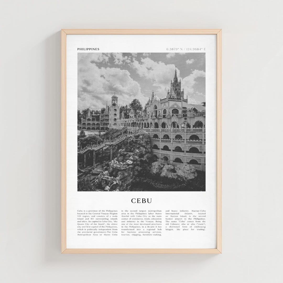 Cebu Travel Poster, Cebu Vintage Print, Cebu Wall Art, Philippines ...