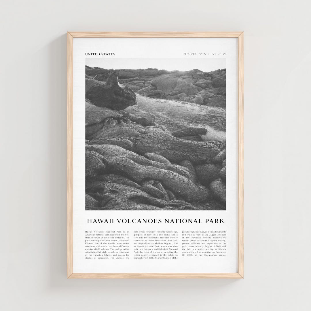 Hawaii Volcanoes National Park Travel Poster, Hawaii Volcanoes Vintage ...