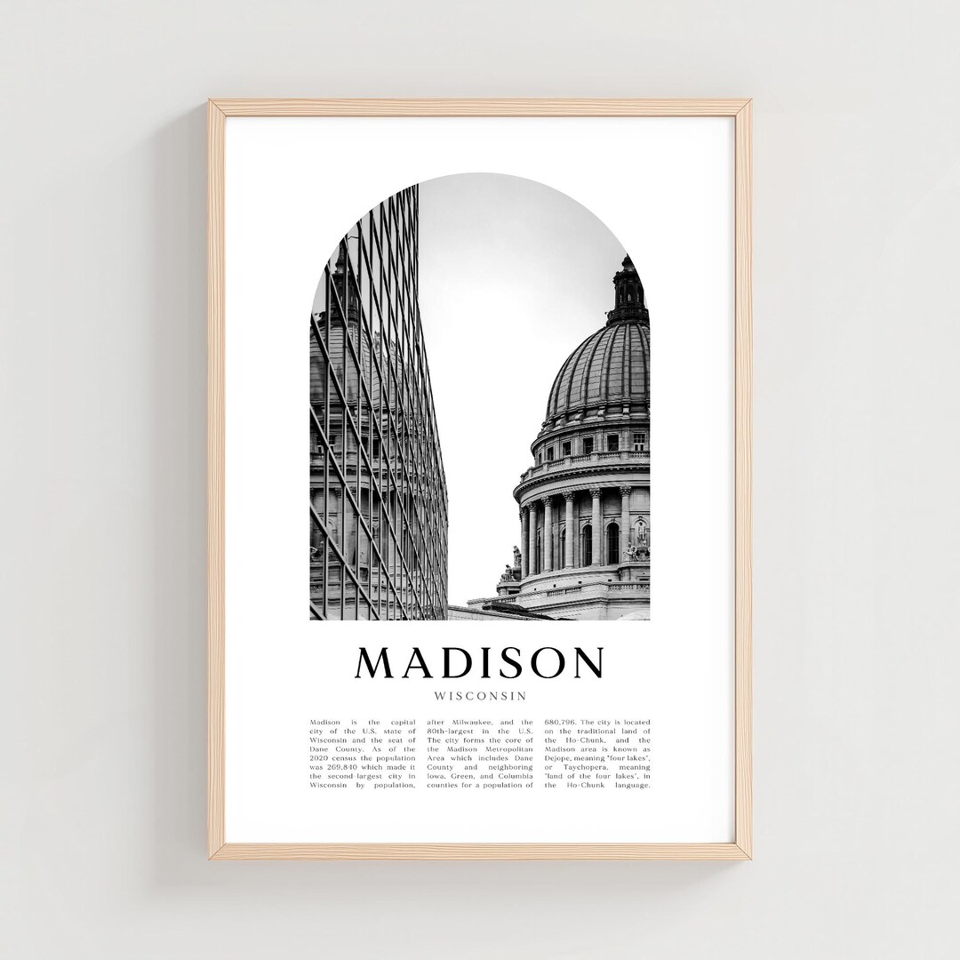 Madison Travel Poster, Madison Print, Madison Wall Art, Travel Print ...