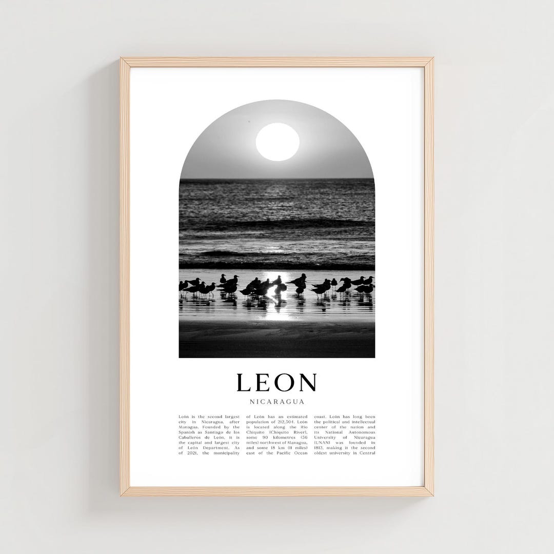 Leon Travel Poster, Leon Print, Leon Wall Art, Travel Print, Nicaragua ...