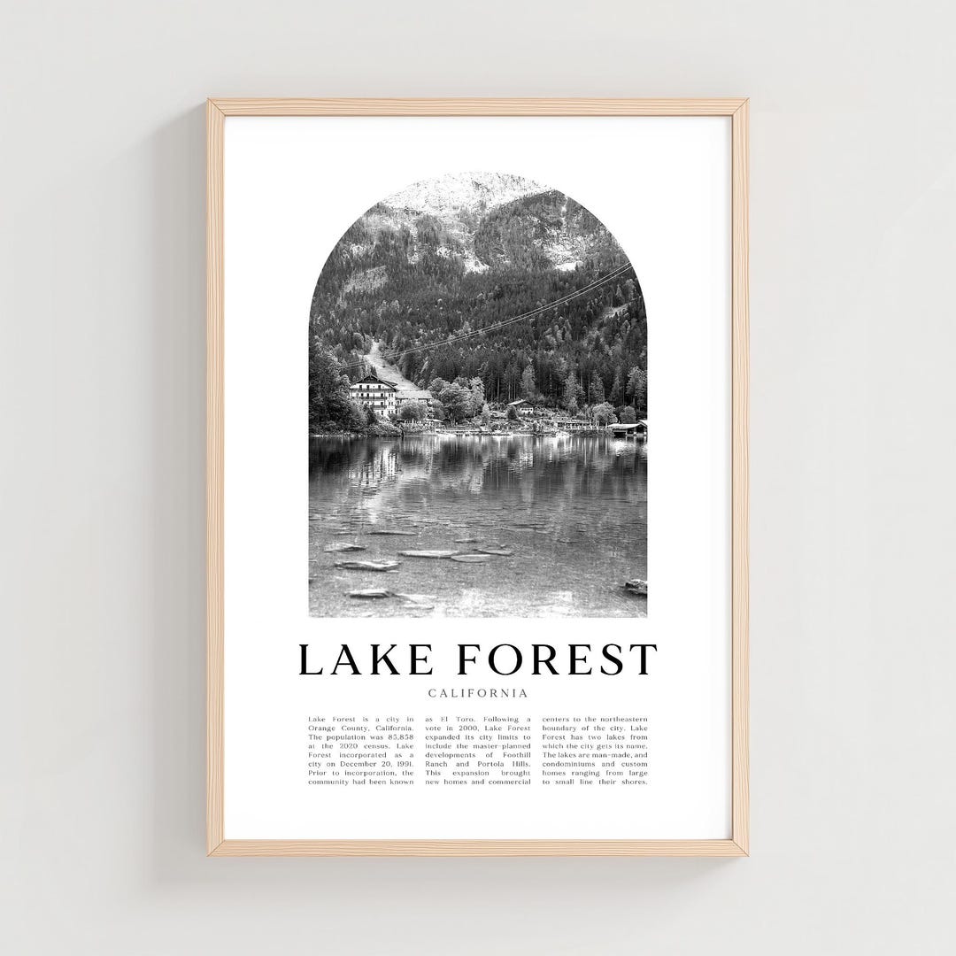 Lake Forest Travel Poster, Lake Forest Print, Lake Forest Wall Art ...