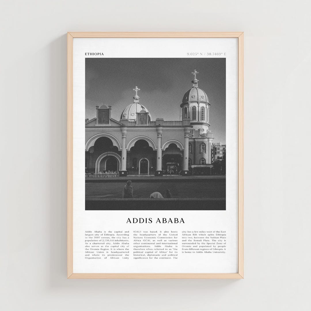 Addis Ababa Travel Poster, Addis Ababa Vintage Print, Addis Ababa Wall ...