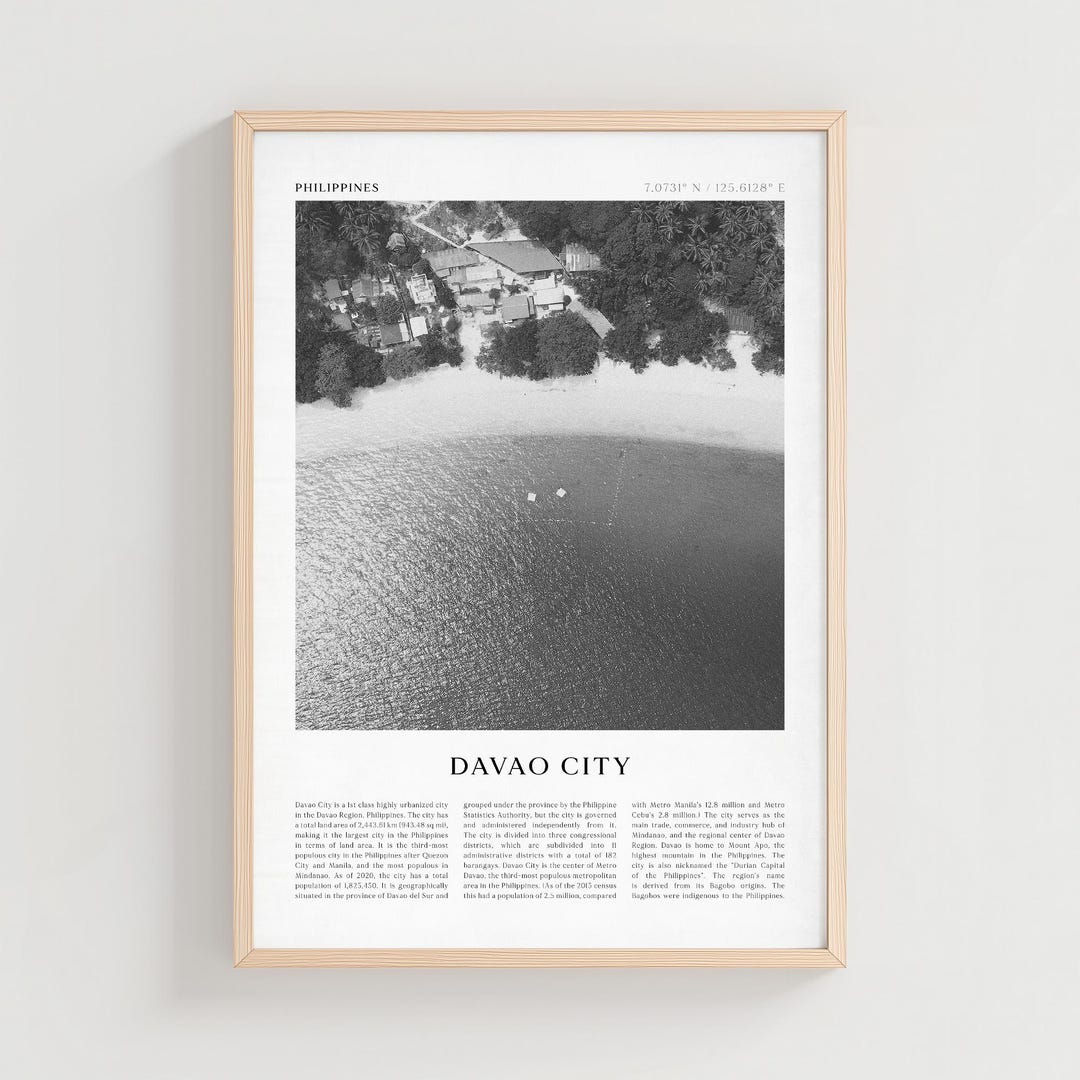 Davao City Travel Poster, Davao Vintage Print, Davao Wall Art ...