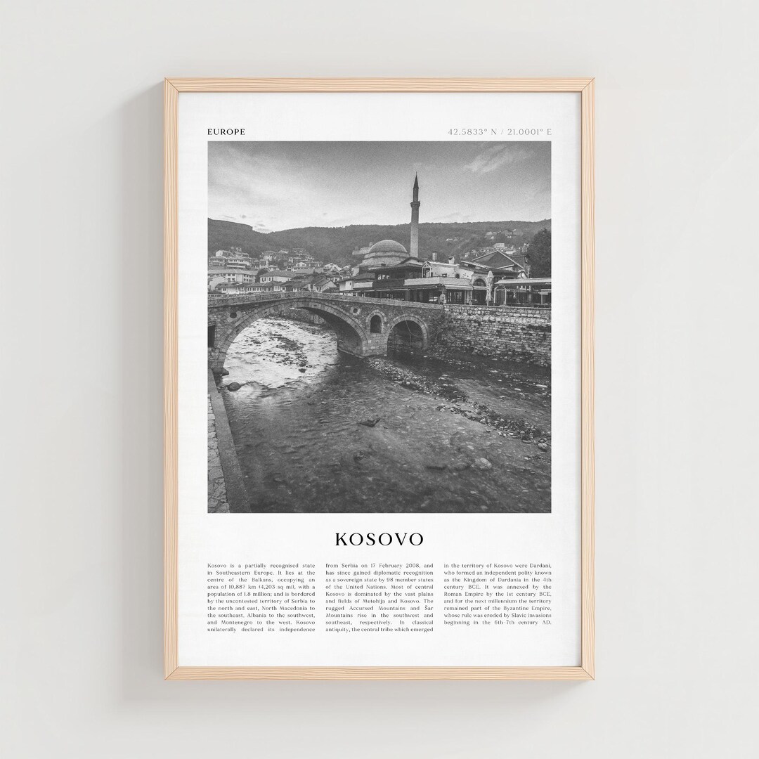 Kosovo Travel Poster, Kosovo Vintage Print, Kosovo Wall Art, Europe ...