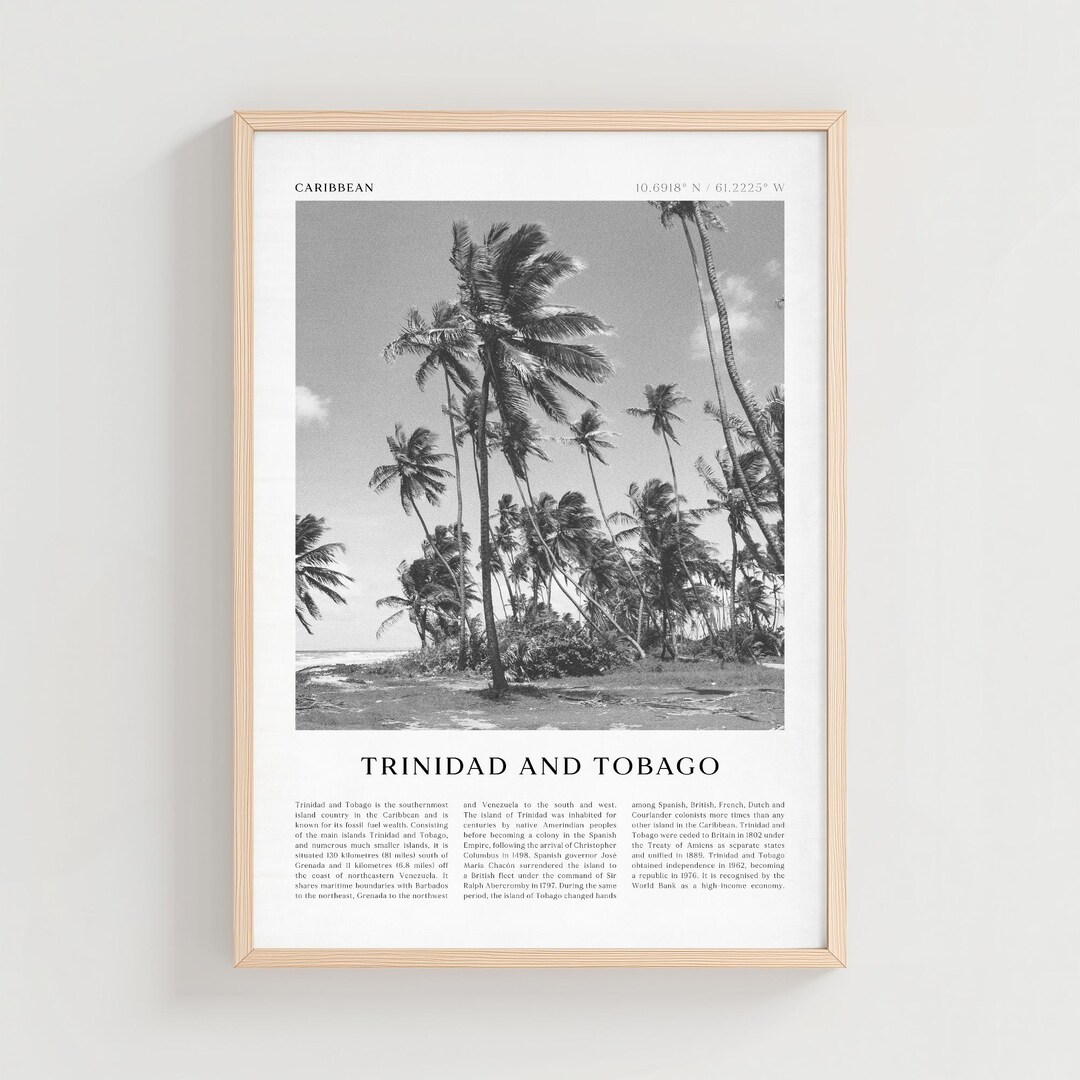 Trinidad and Tobago Travel Poster, Trinidad and Tobago Vintage Print ...