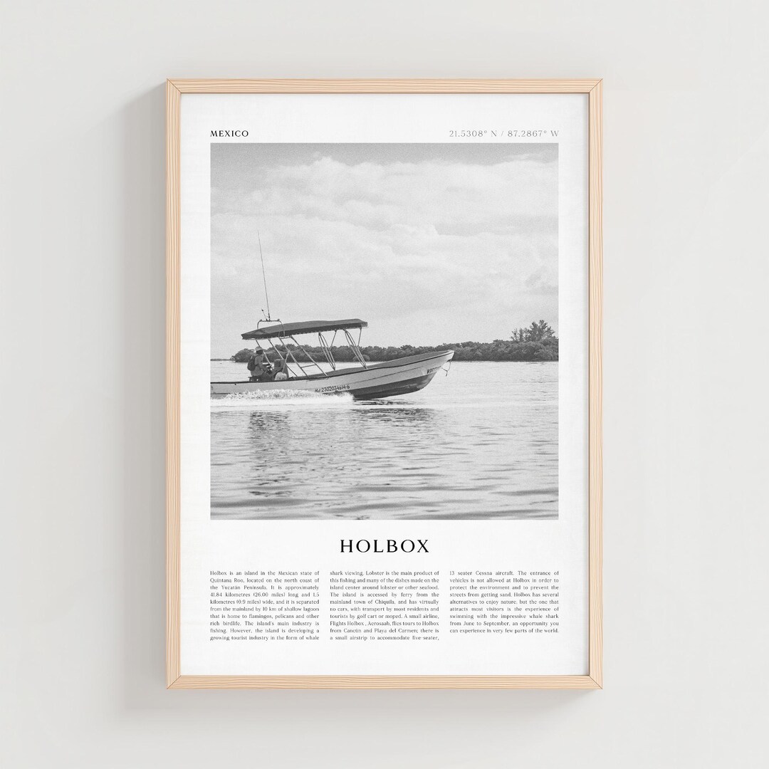 Holbox Travel Poster, Holbox Vintage Print, Holbox Wall Art, Mexico ...